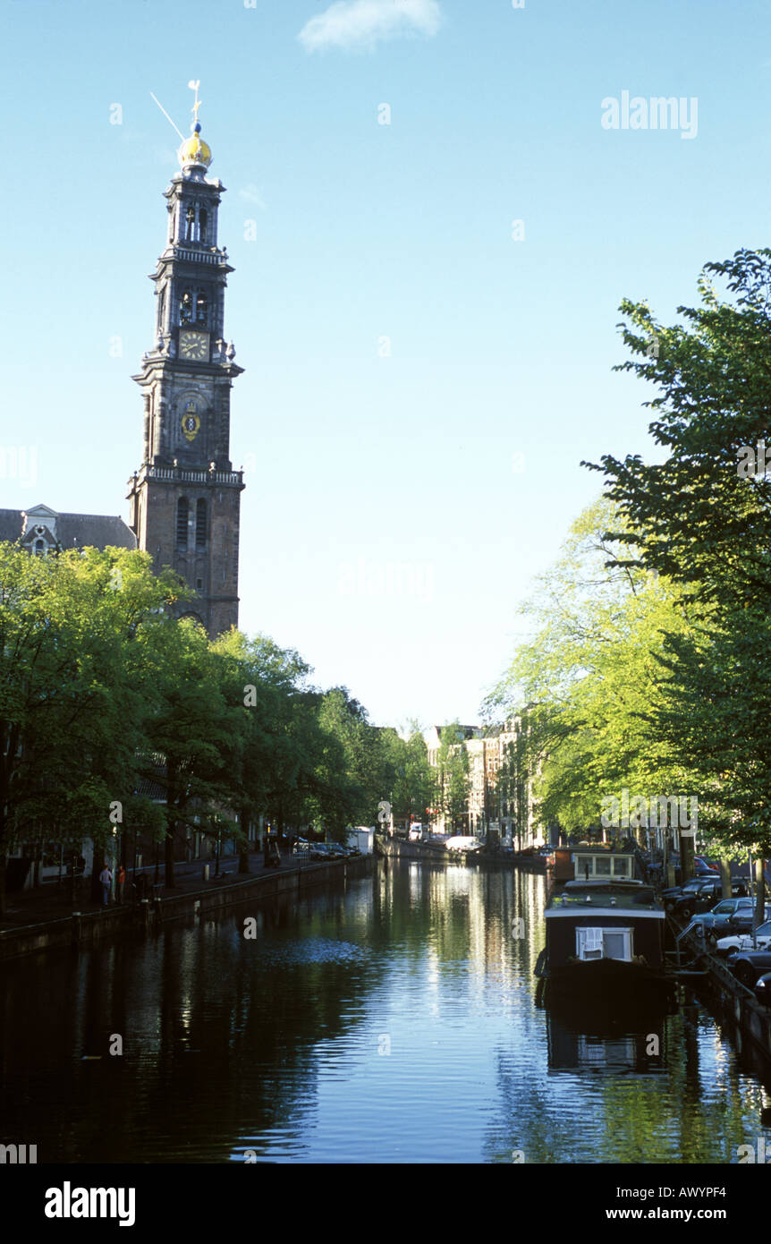 The Westerkerk from 1631 designed by Dutch architect Hendrick de Keyser ...