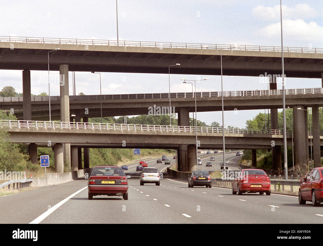 Flyovers across the M25 motorway in Surrey Stock Photo - Alamy