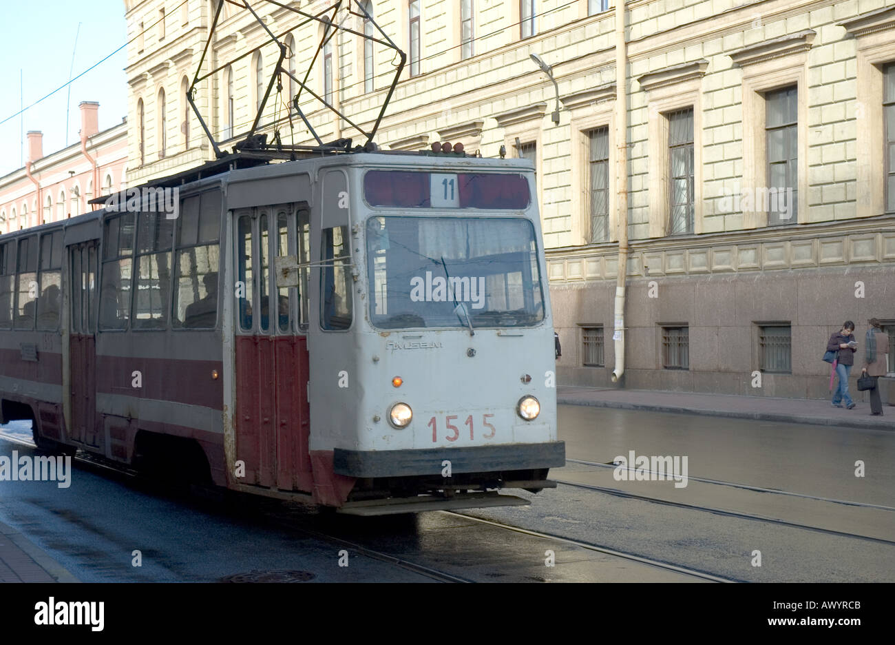 street tram in saint petersburg russia Stock Photo - Alamy