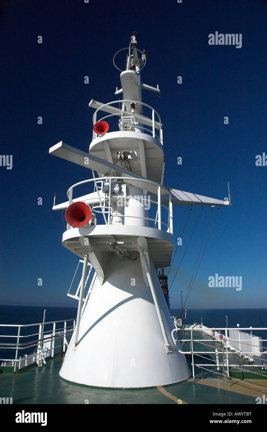 RADAR Mast On The P O Ferry Pride of Bilbao Stock Photo - Alamy
