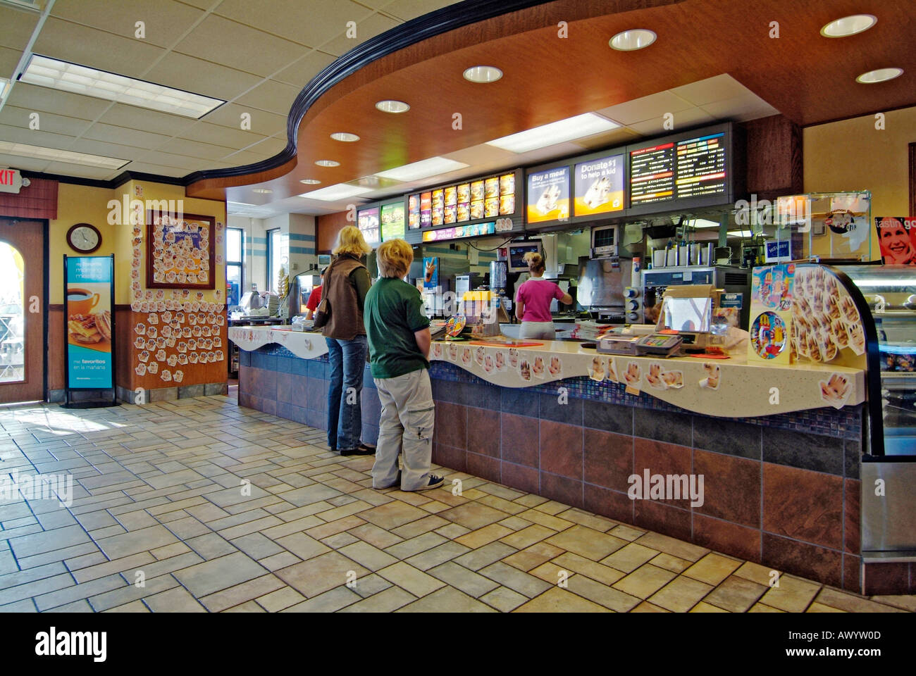 The interior of a fast food restaurant Stock Photo - Alamy