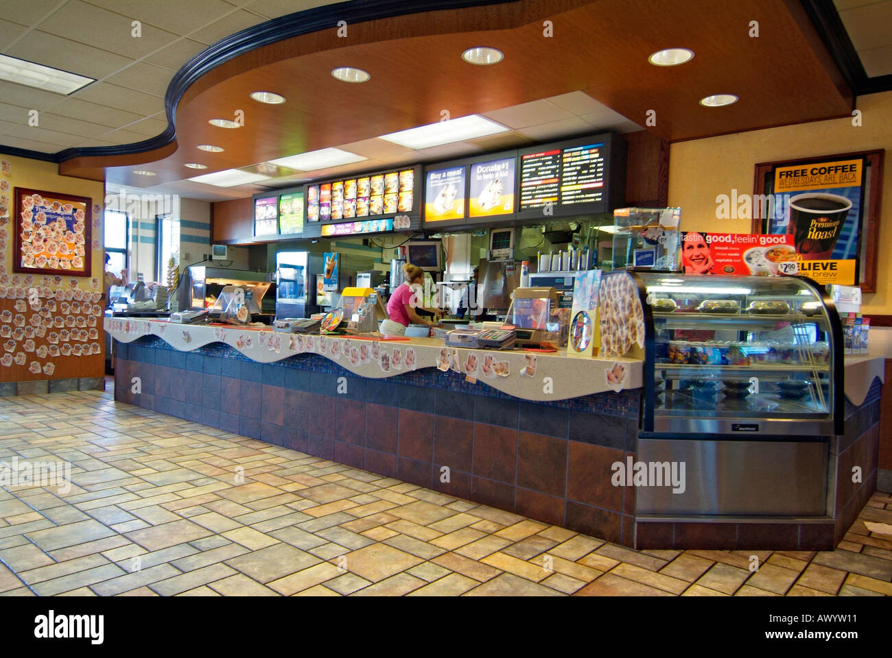 The interior of a fast food restaurant Stock Photo - Alamy