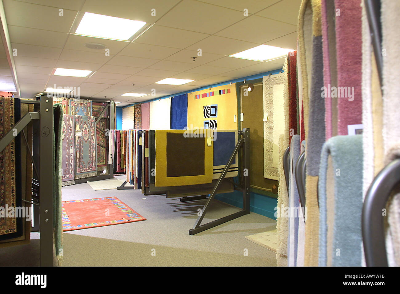 Carpet department in store Stock Photo - Alamy