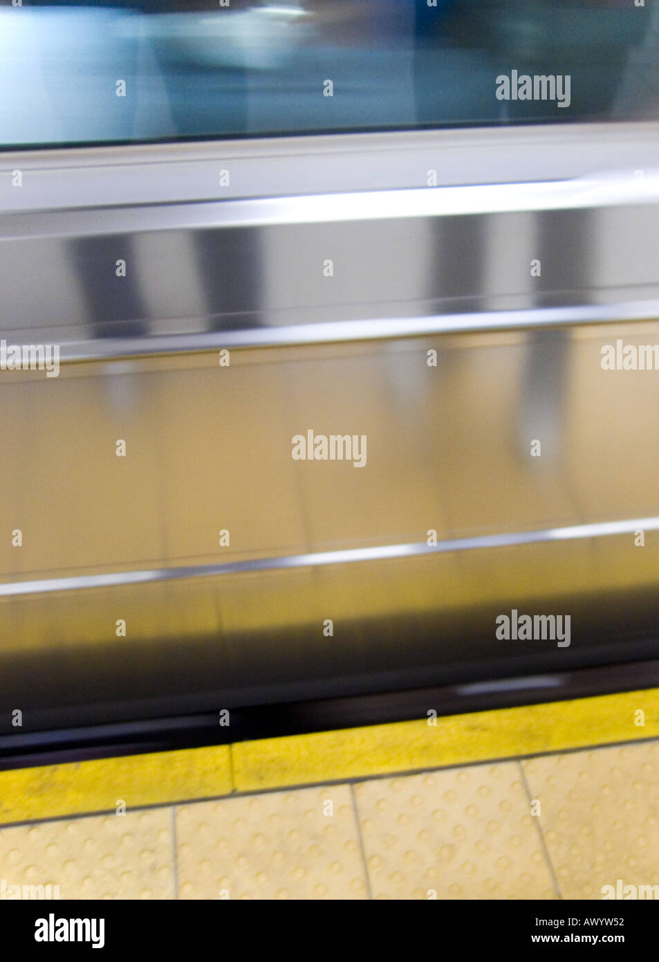 Reflection of people in passing Subway train New York City Stock Photo ...