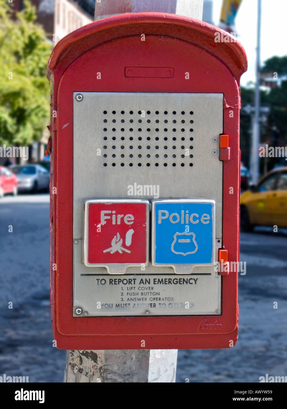 Fire and Police Emergency Telephone Manhattan New York City Stock Photo ...