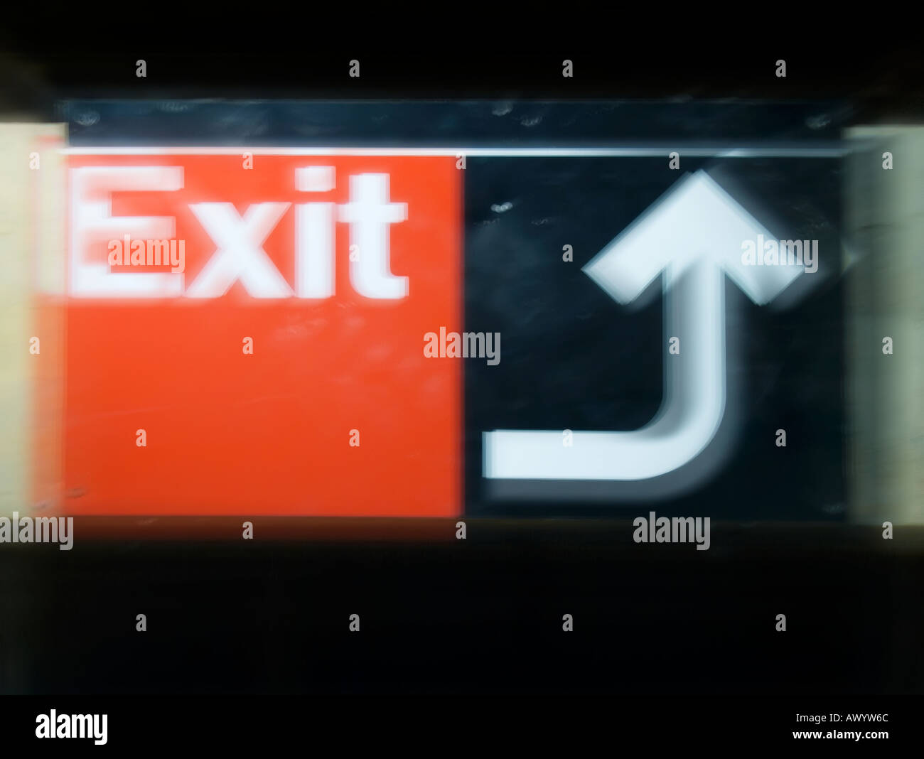 Blurred New York City Subway Exit sign Stock Photo - Alamy