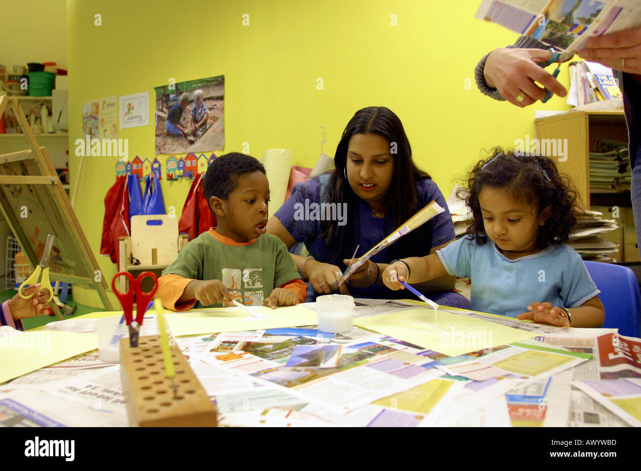 Two children in the nursery hi-res stock photography and images - Alamy