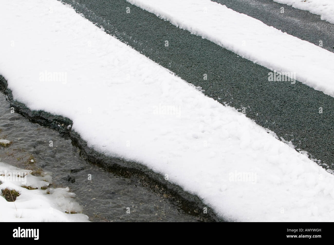 Snow melting on wrynose Pass Lake district UK Stock Photo - Alamy