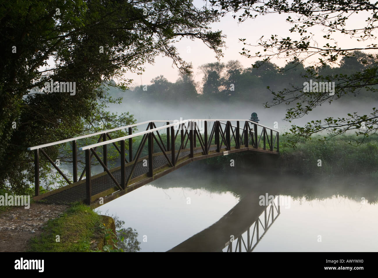 Misty spring sunrise bowers lock hi-res stock photography and images ...