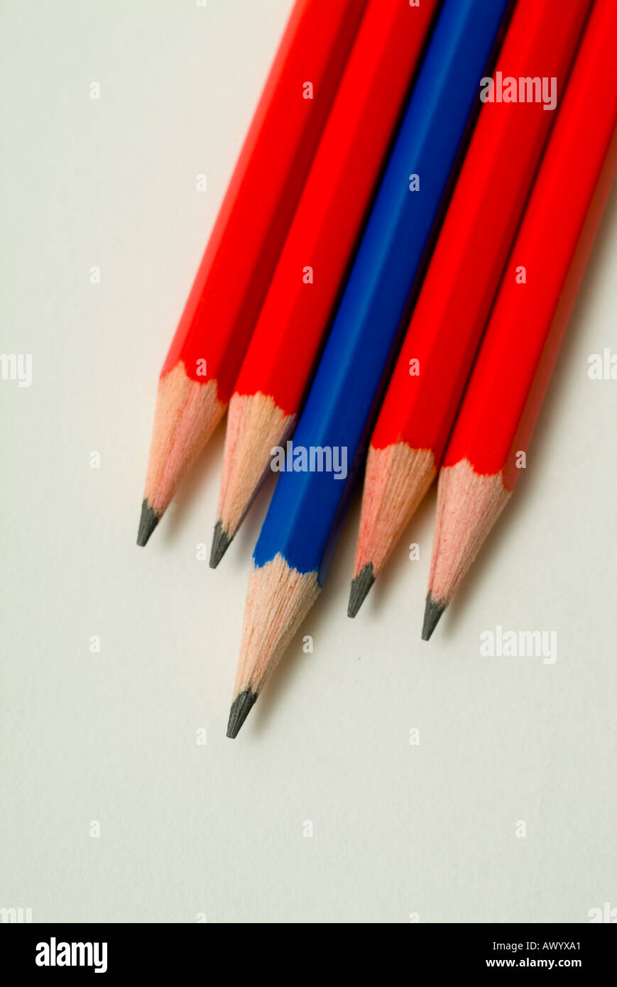 Blue pencils on color Cut Out Stock Images & Pictures - Alamy