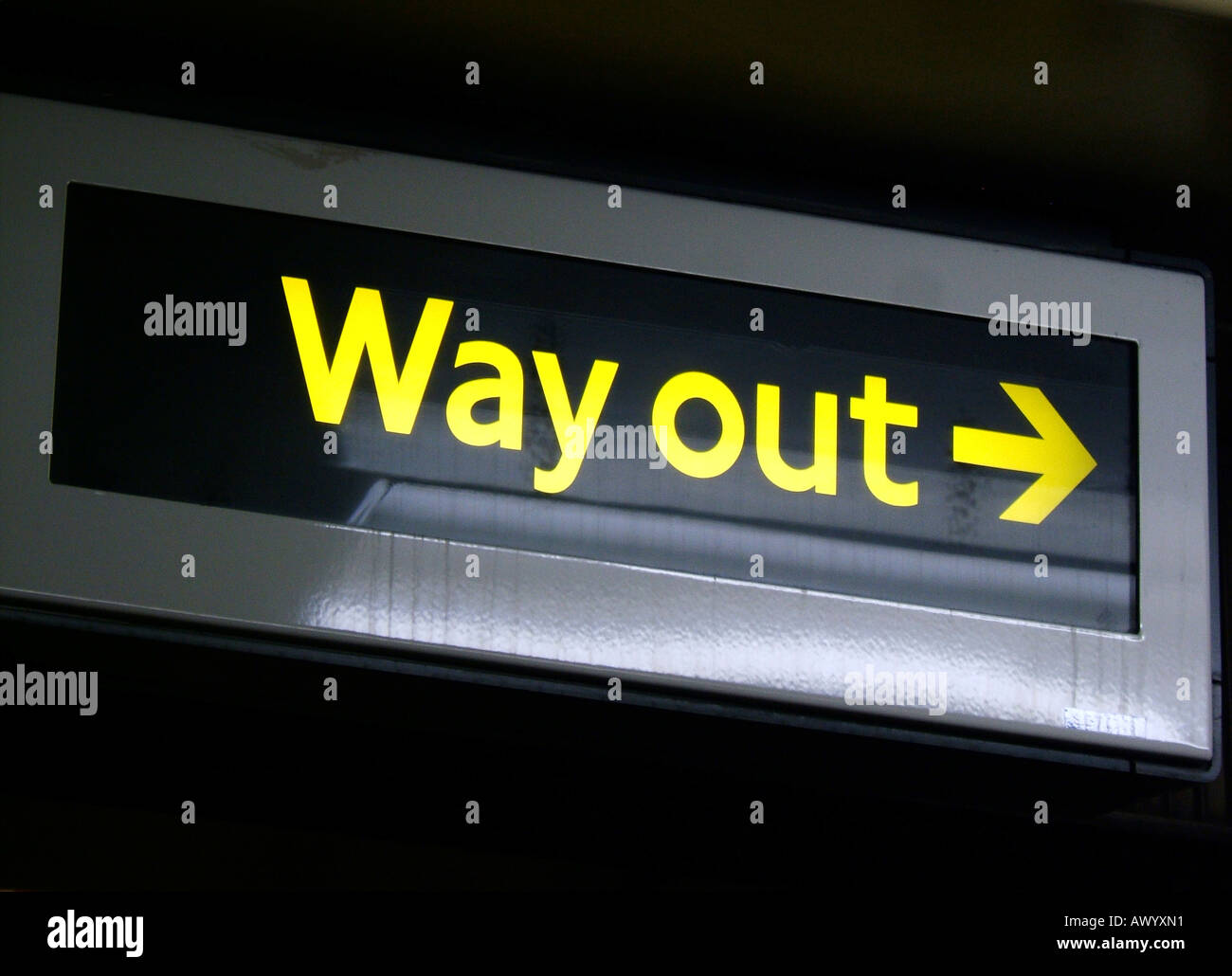 way out sign London Tube Station Stock Photo - Alamy