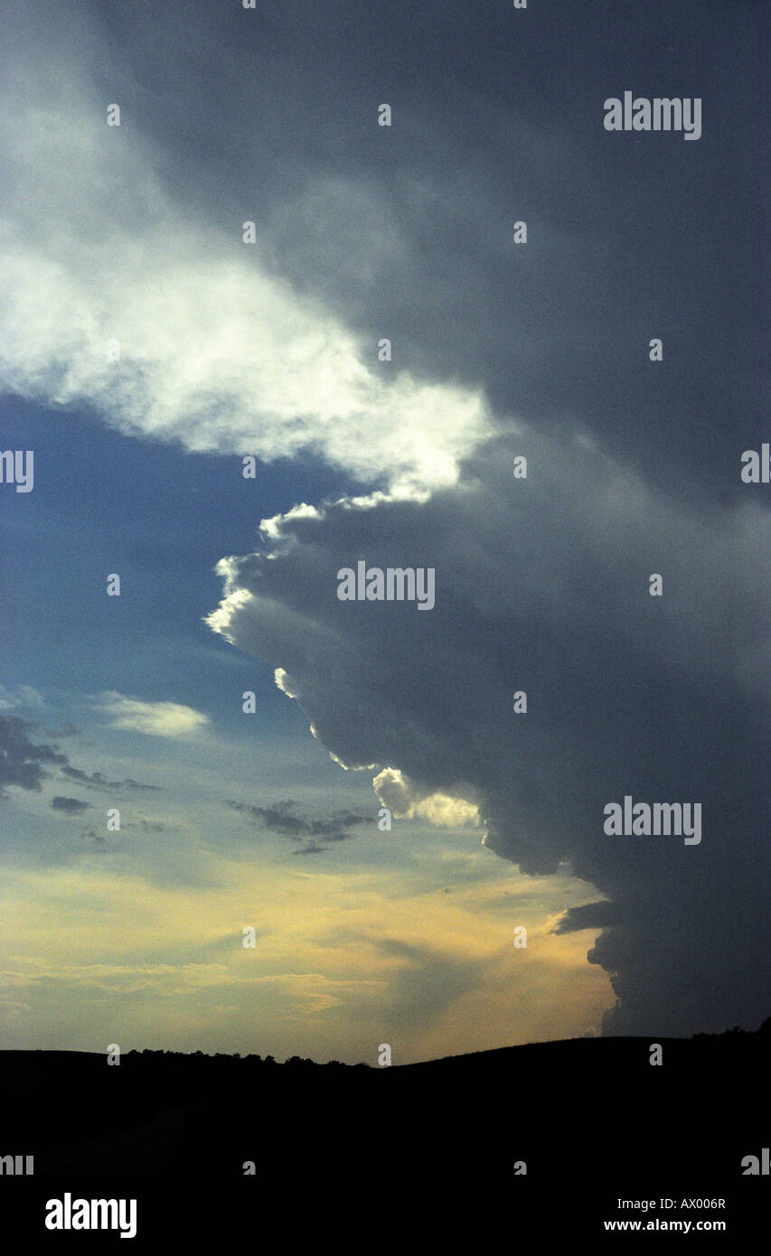 The anvil of a supercell at sunset near Comstock Nebraska July 2004 ...