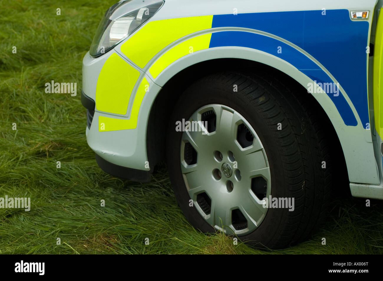 An Abstract view of the fron nearside of a Police Car Stock Photo - Alamy