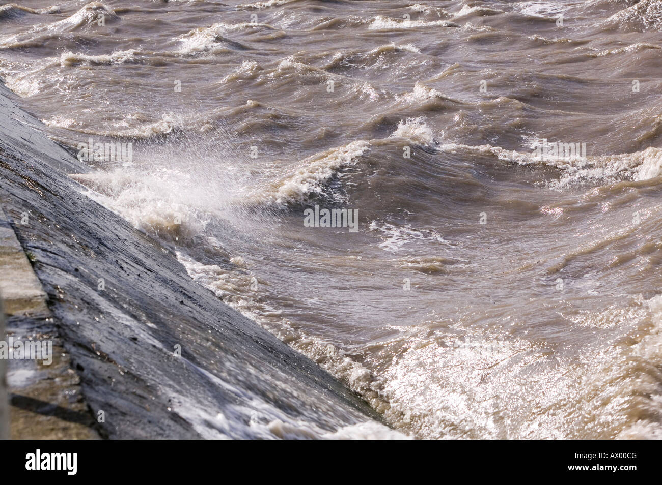 Flooding at Sandside near Arnside UK caused by high spring tides and ...