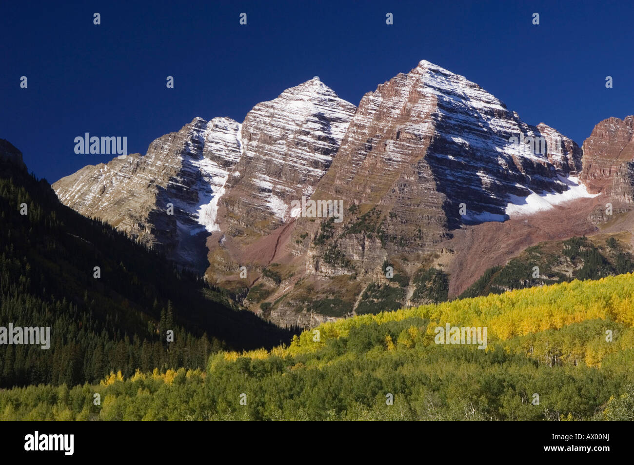 Maroon Bells and Aspen trees with fall colors Aspen White River ...