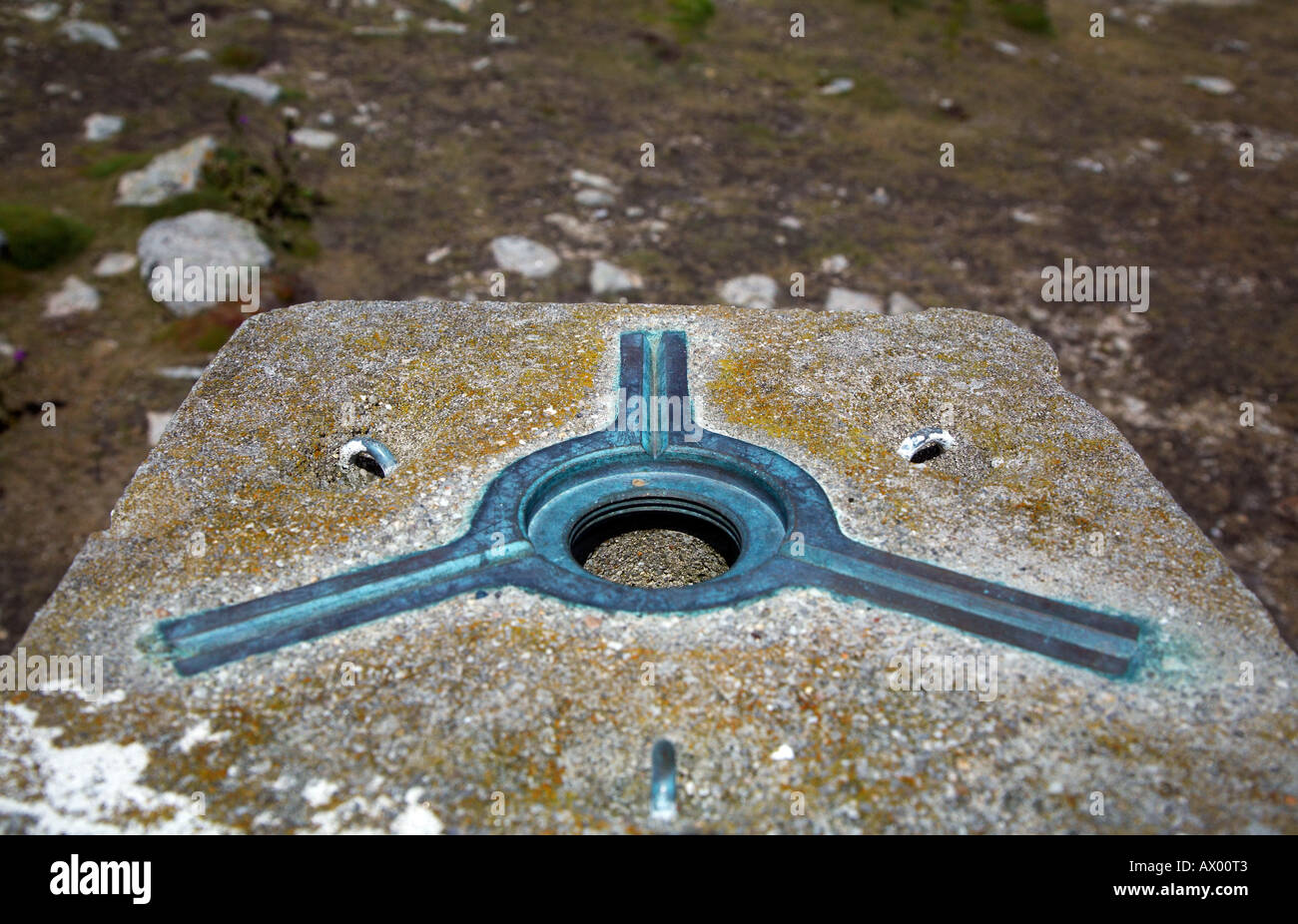 Ordnance Survey triangulation point Stock Photo - Alamy