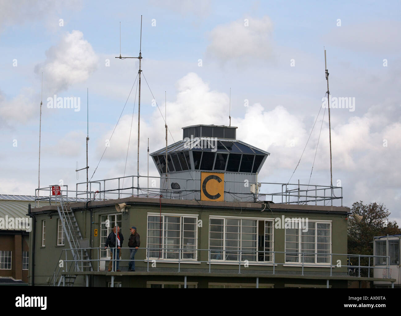 Control tower at Duxford aerodrome UK Stock Photo - Alamy