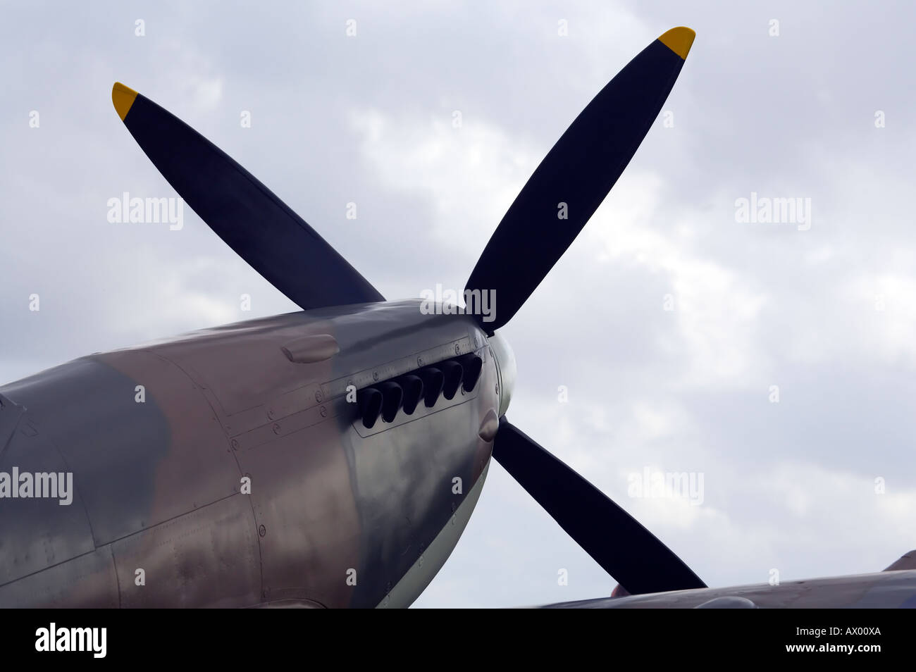 Front of Spitfire showing propellor blades Stock Photo - Alamy