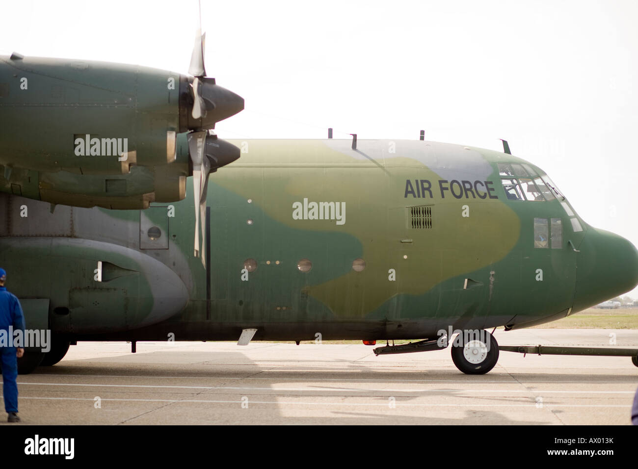 military airplane landed on a runway Stock Photo - Alamy