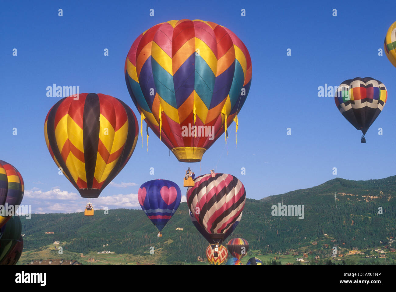 Hot Air Balloons aloft Stock Photo - Alamy