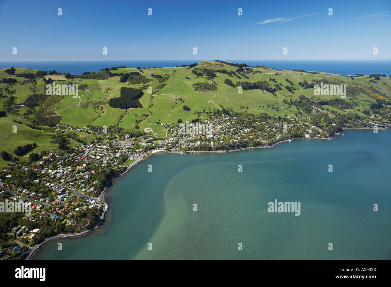 Macandrew Bay Otago Peninsula and Otago Harbour Dunedin South Island ...