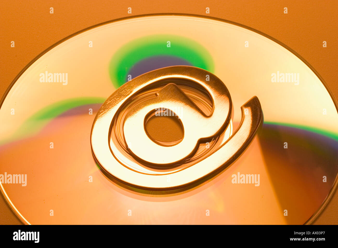Internet Symbol on CD Stock Photo - Alamy