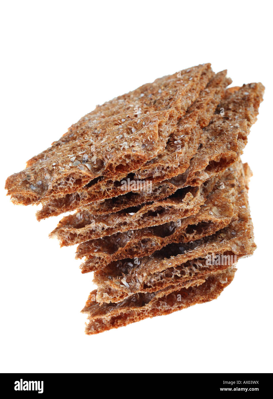 Knack bread detail isolated on white background Stock Photo - Alamy
