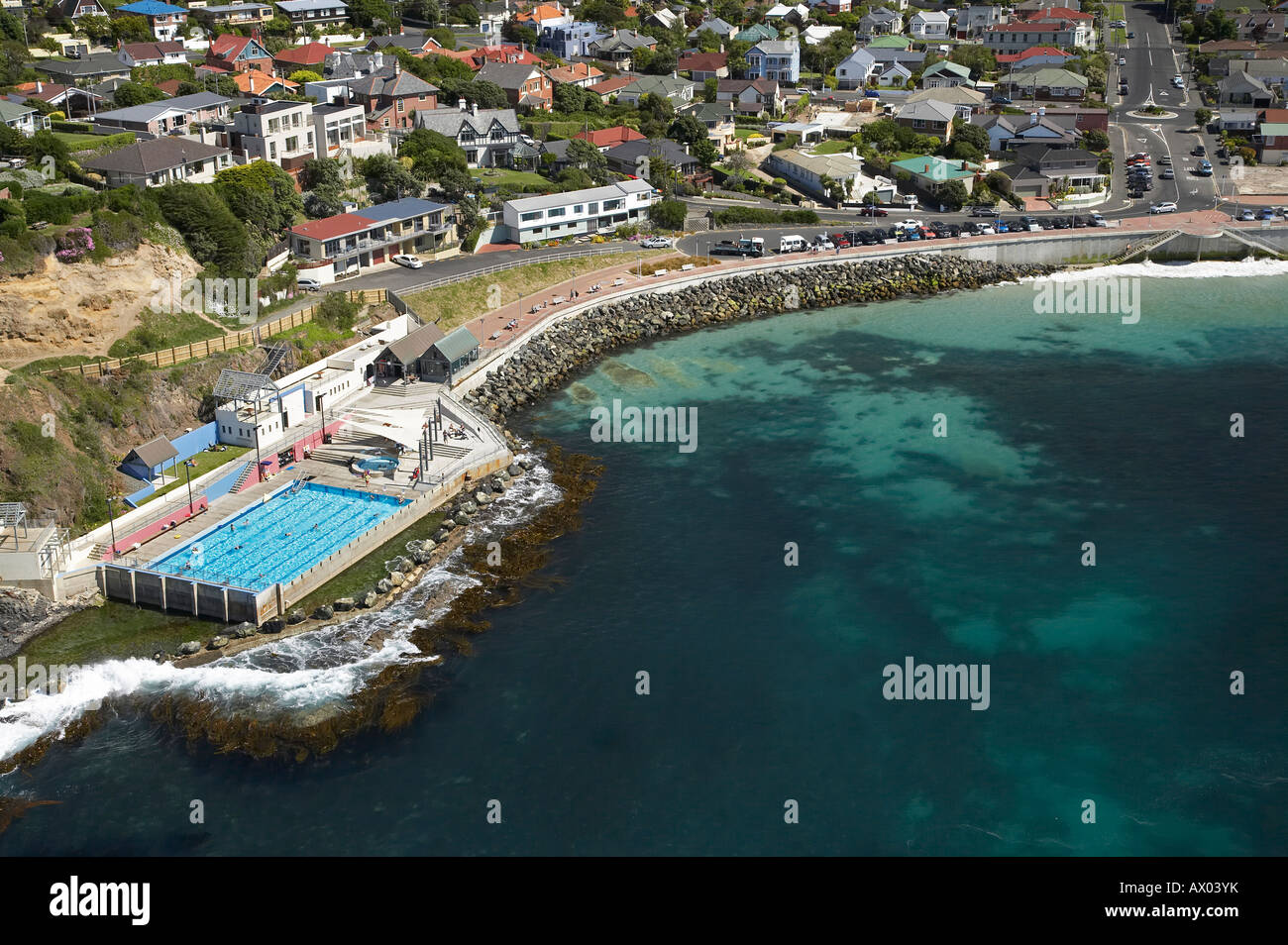 St Clair Hot Salt Water Pool Dunedin South Island New Zealand aerial ...