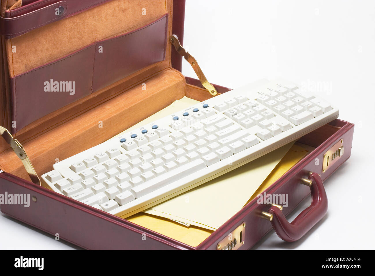 Computer Keyboard on Briefcase Stock Photo - Alamy