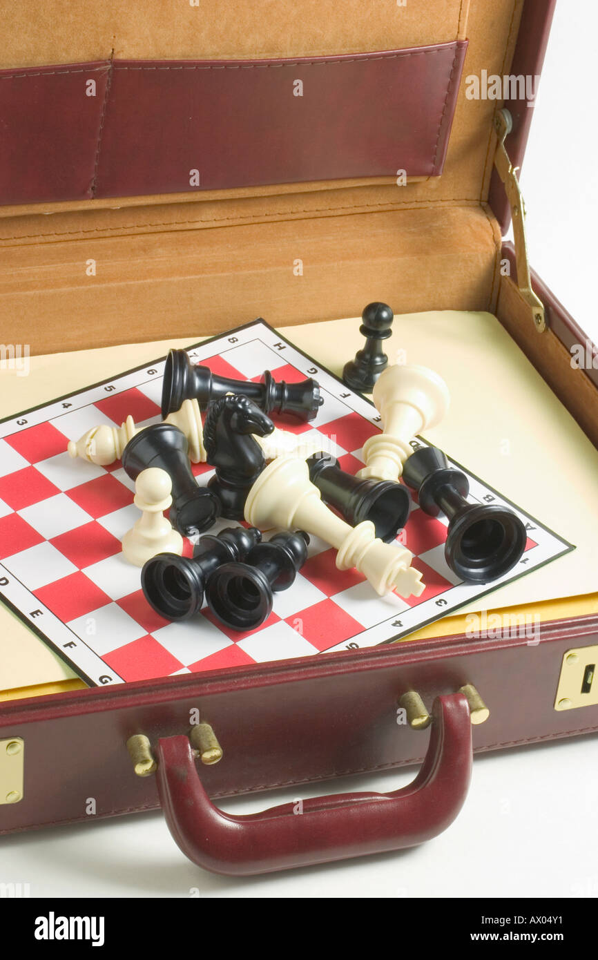 Chess Pieces in Briefcase Stock Photo - Alamy
