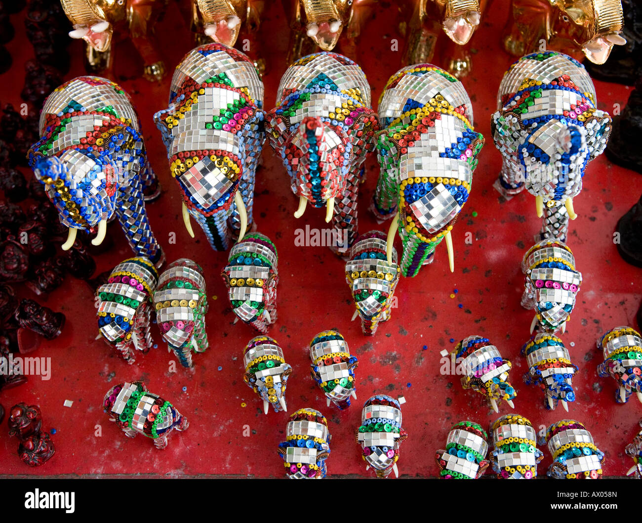 Miniature Elephants Bangkok Street Market Thailand South East Asia ...