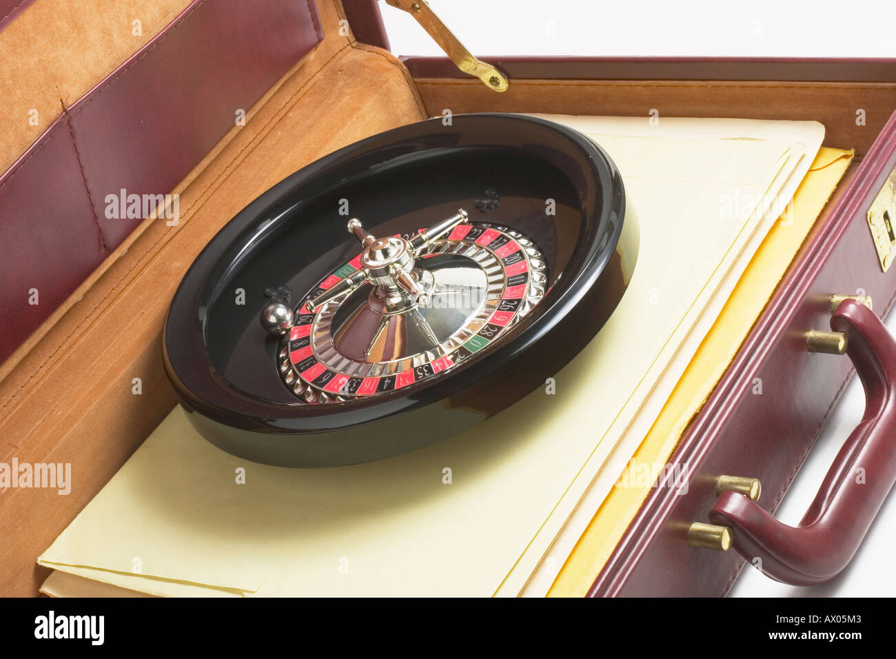 Toy Roulette Wheel in Briefcase Stock Photo - Alamy