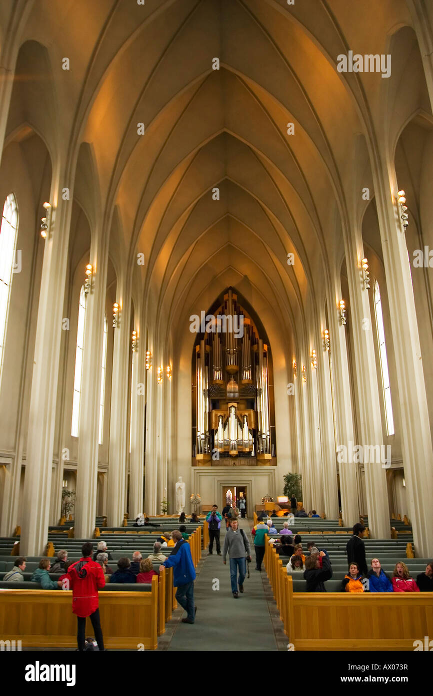 Hallgrimskirkja church interior Reykjavik Iceland Stock Photo, Royalty ...