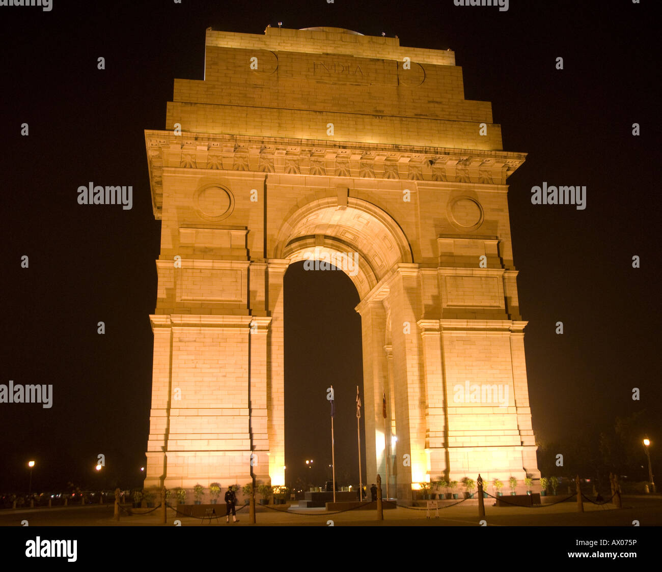 India Gate in Delhi in India at night Stock Photo - Alamy