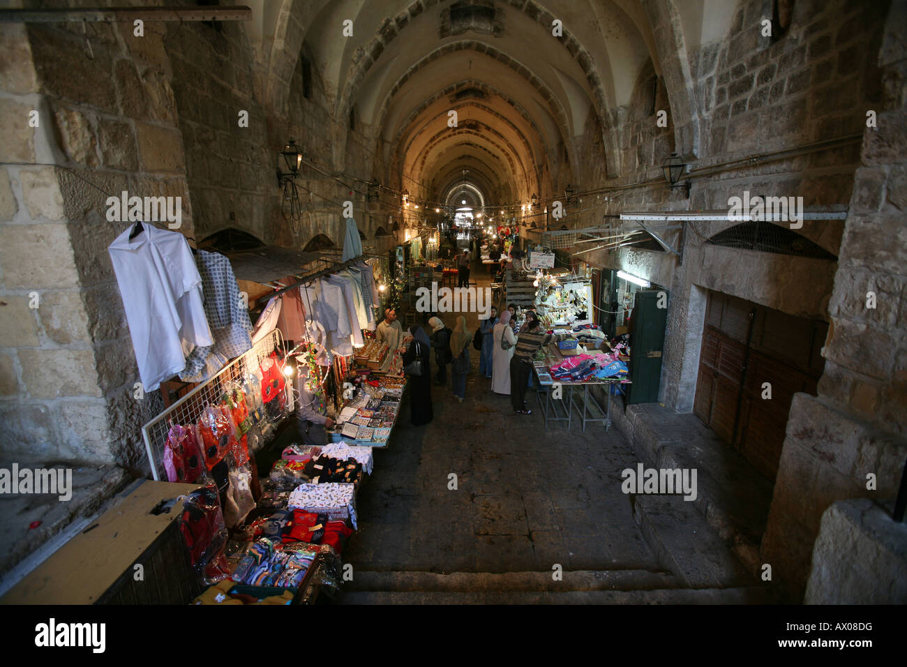Muslim women at a market in the old city section of Jerusalem Stock ...