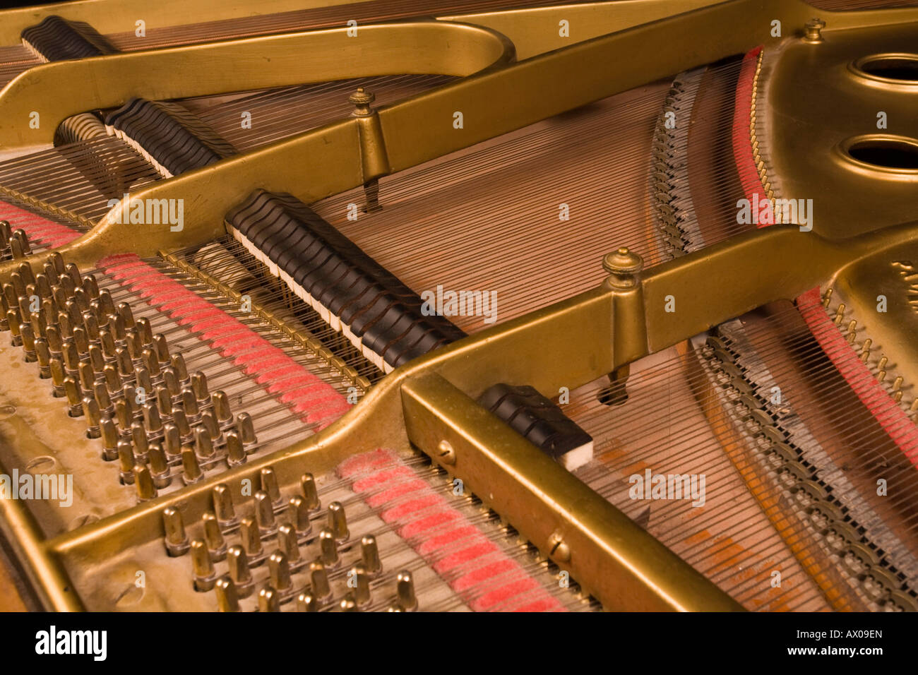 strings and hammers inside a grand piano Stock Photo - Alamy