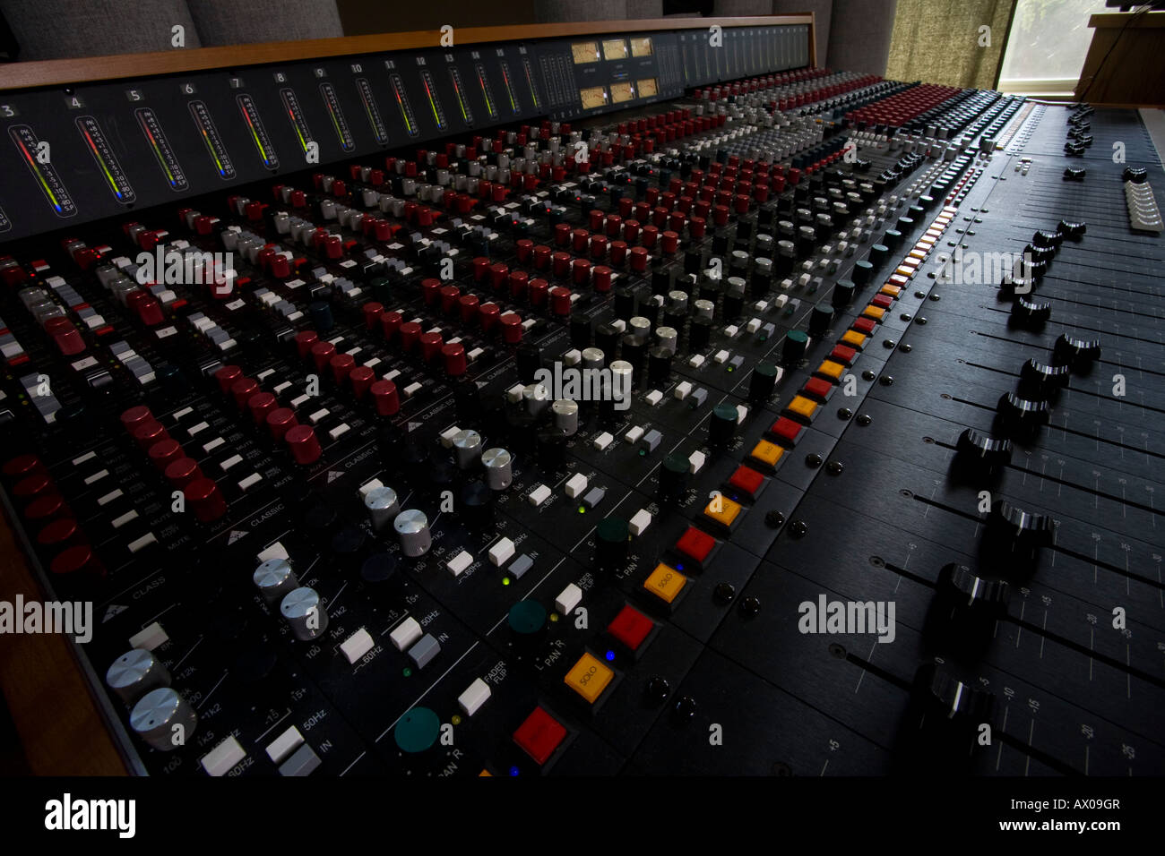 sound mixing board in recording studio Stock Photo - Alamy