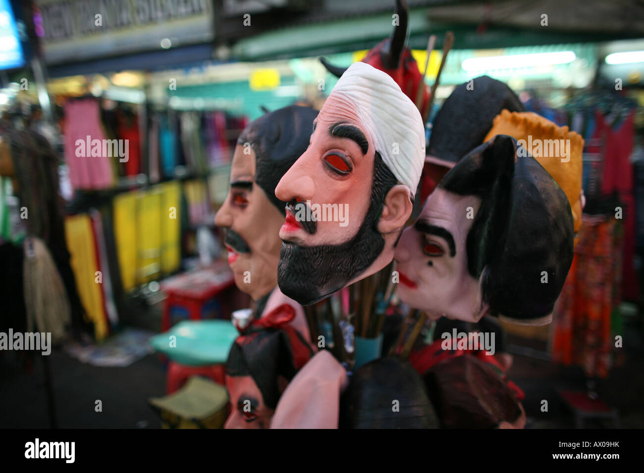 Masks of osama bin laden for sale at a market in Bangkok Stock Photo ...