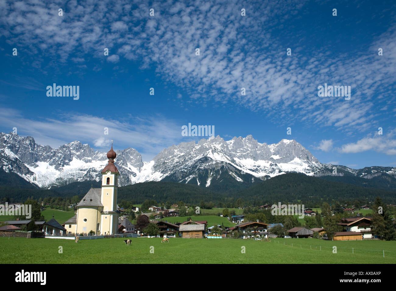 Going, Wilder Kaiser Mountains, Tirol, Austria Stock Photo - Alamy