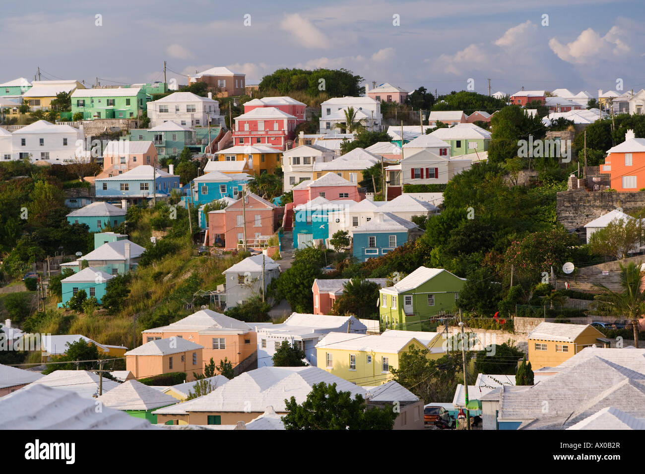 Bermuda, Hamilton, traditonal Bermuda houses Stock Photo - Alamy