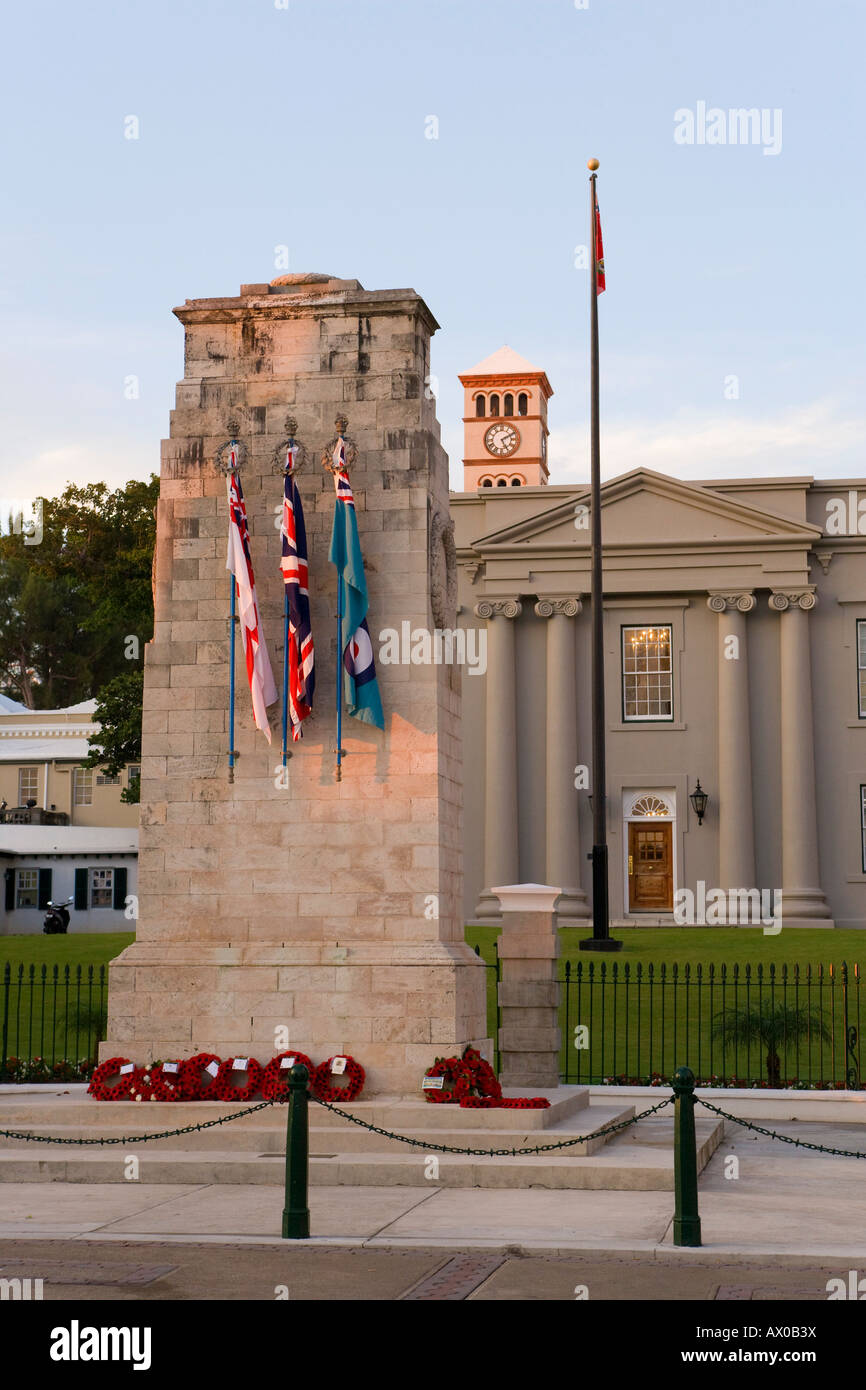 Bermuda, Hamilton, the Cenotaph, a war remembrance monument (replica of ...