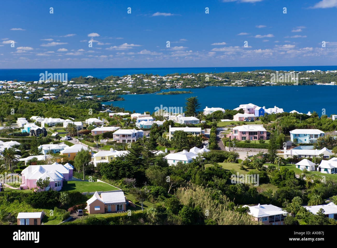 Bermuda, view from Gibbs Hill overlooking Southampton Parish Stock ...