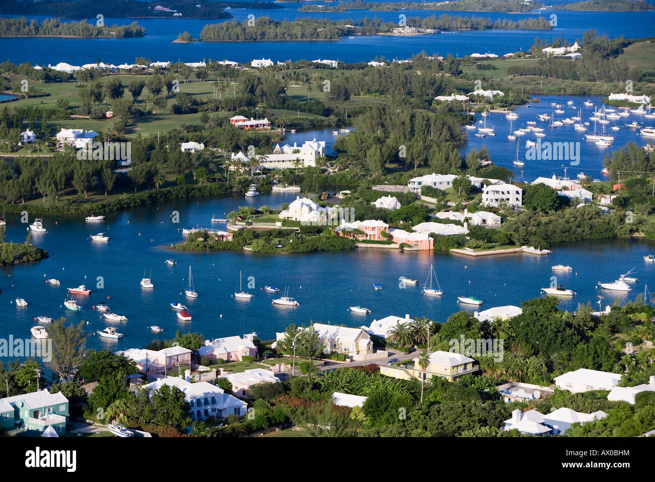 Bermuda, view from Gibbs Hill overlooking Southampton Parish Stock ...