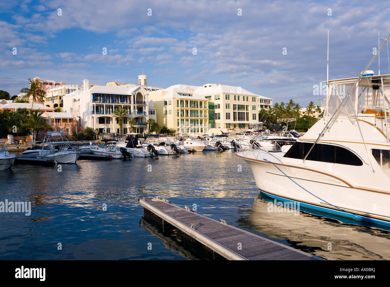 Bermuda, Hamilton, Hamilton harbour and office buildings along the ...