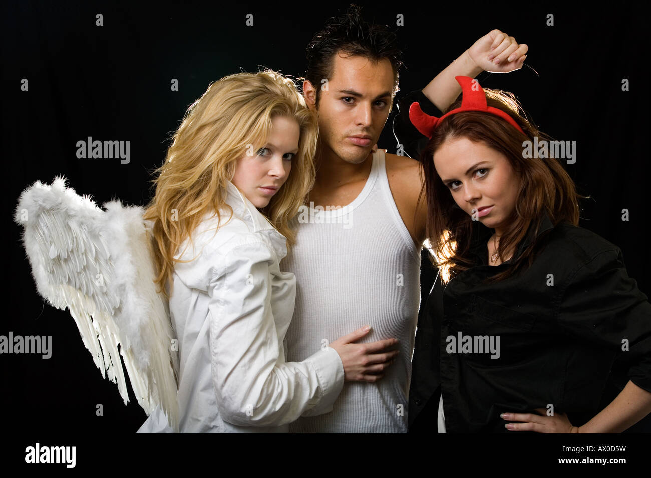Woman conscience angel devil hi-res stock photography and images - Alamy
