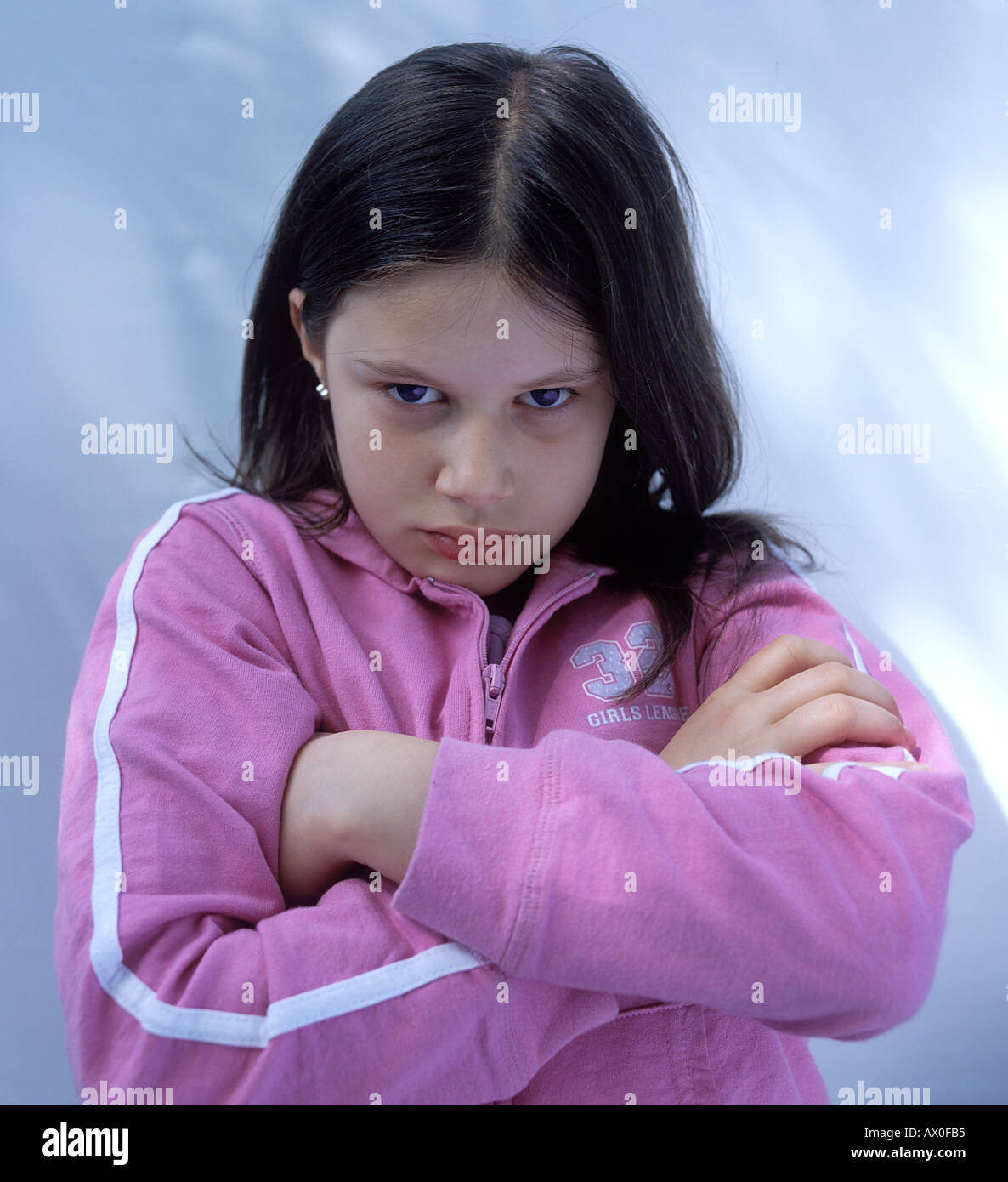 Young girl age 9 with attitude Stock Photo - Alamy