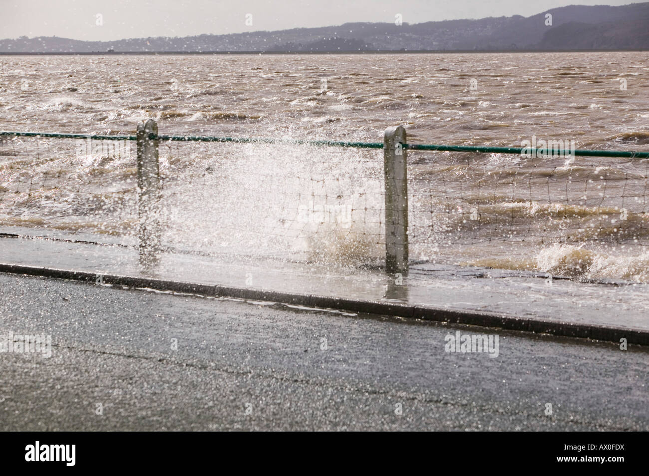 Flooding at Sandside near Arnside UK caused by high spring tides and ...