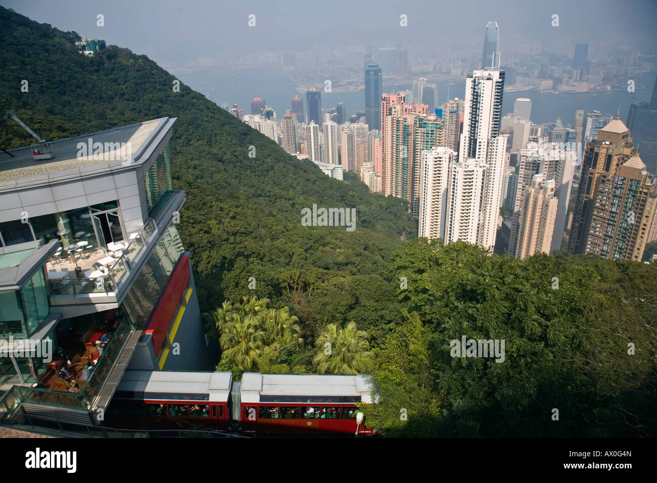 Peak tower hong kong victoria peak tram hong kong hi-res stock ...