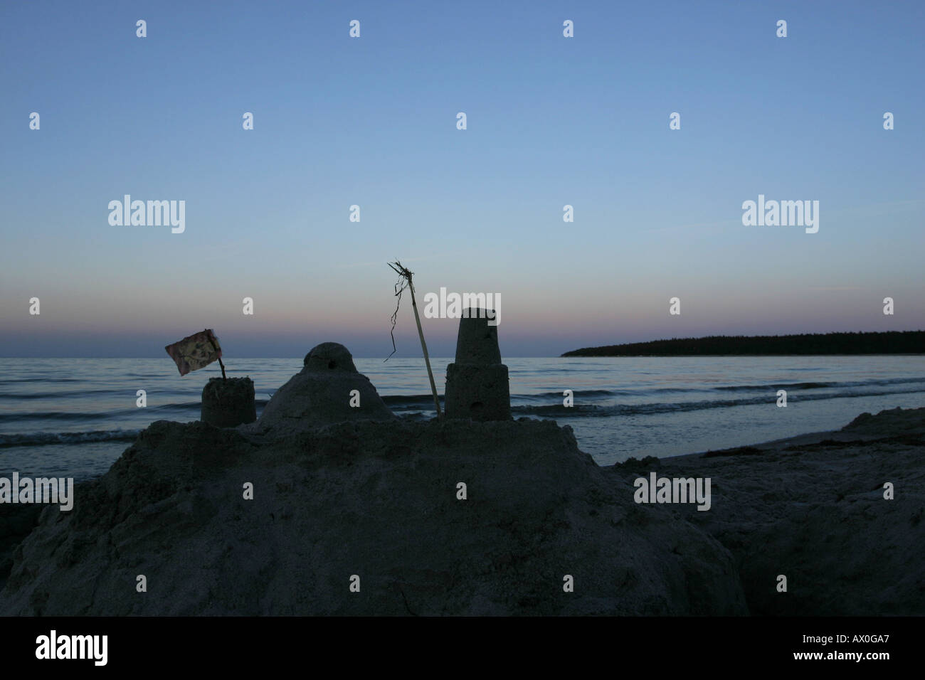 Sand castle on a beach in Gotland Sweden Stock Photo - Alamy