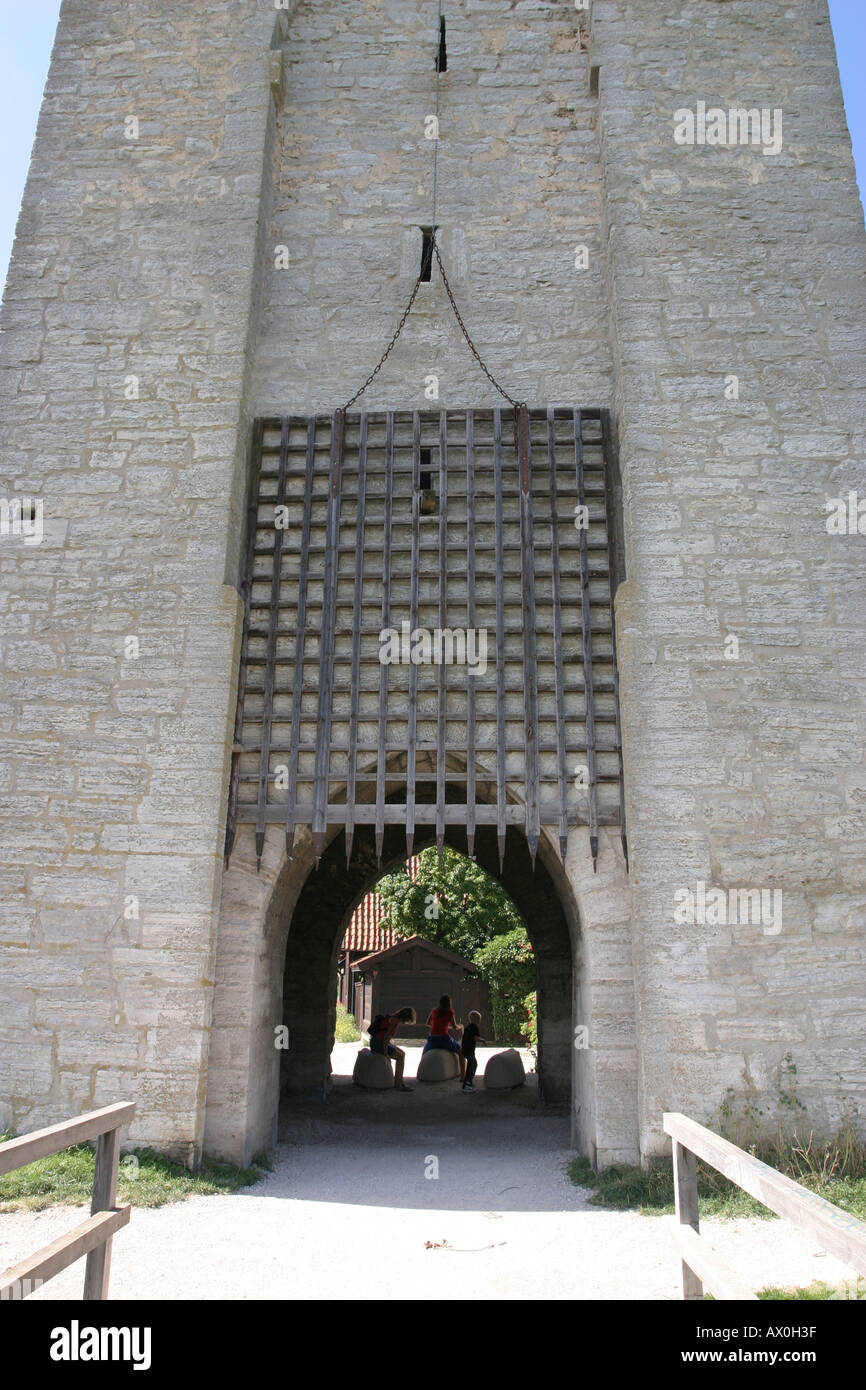 Gate at guard tower at Visby, Gotland, Sweden Stock Photo - Alamy